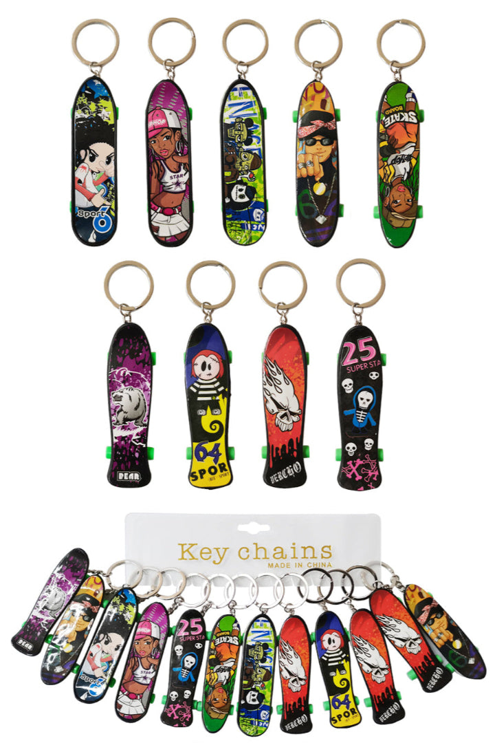 GRAPHIC SKATEBOARD KEY CHAIN KC626-16 (12PC) – JINHWA TRADING INC